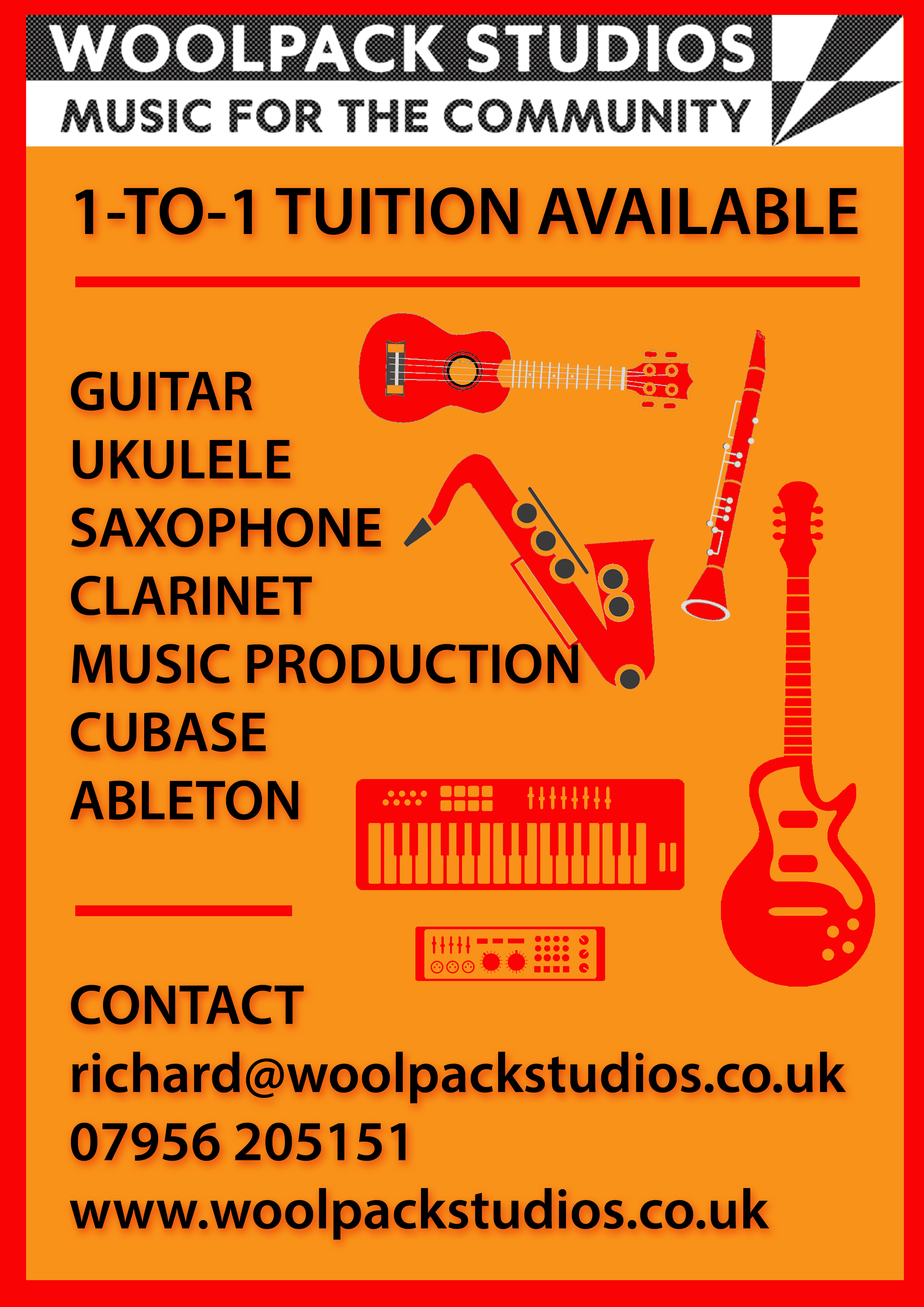 ONE-TO-ONE MUSIC LESSONS – The Woolpack Music & Arts Studios